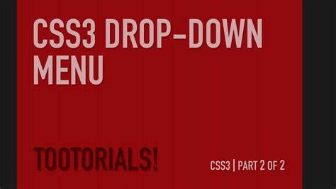 Css3 Drop Down Menu Part 22 Code Tootorial Youtube
