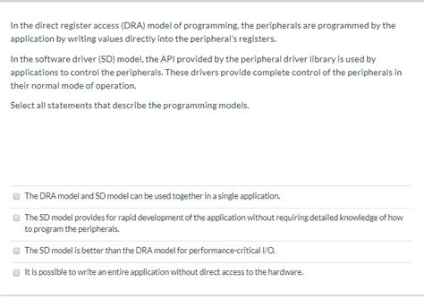 Solved In The Direct Register Access Dra Model Of