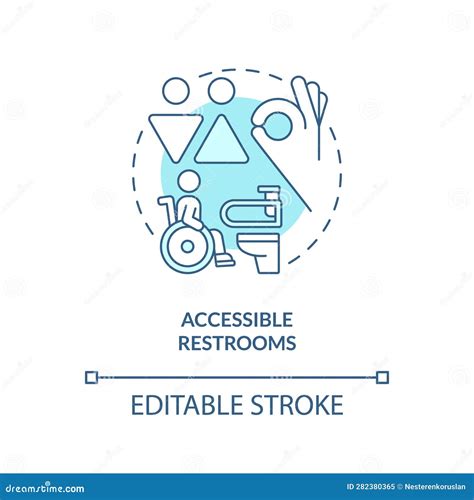 Accessible Restrooms Turquoise Concept Icon Stock Vector Illustration Of Community