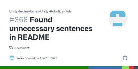 Found Unnecessary Sentences In Readme · Issue 368 · Unity Technologiesunity Robotics Hub · Github