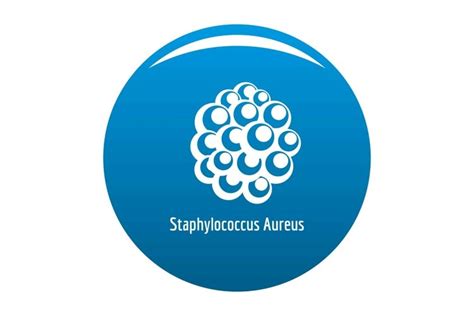Staphylococcus Aureus Icon Blue Vector