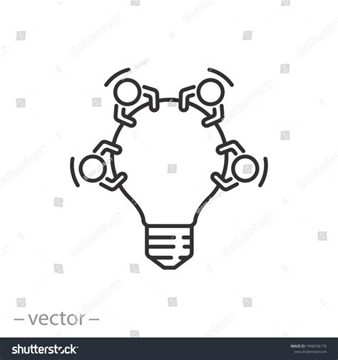 Team Brainstorm Icon Share Business Idea Stock Vector Royalty Free
