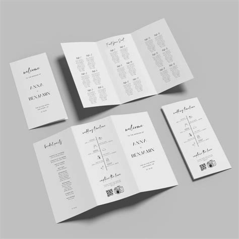 Trifold Wedding Program Template With Wedding Seating Chart Template