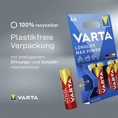باتری قلمی وارتا مدل VARTA LONGLIFE MAX POWER پک 4 تایی - یوپ شاپ