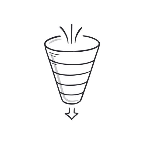 premium vector sale marketing funnel doodle funnel conversion hand drawn sketch style icon