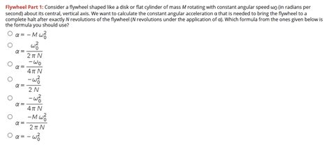 Solved Flywheel Part Consider A Flywheel Shaped Like A Chegg