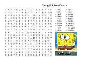 Spongebob Word Search Game