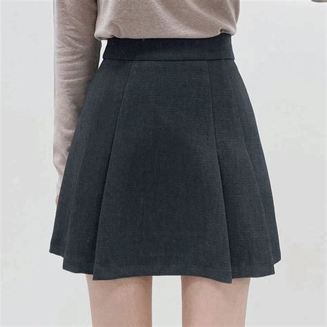 에드 하프 플리츠 미니스커트 에이블리