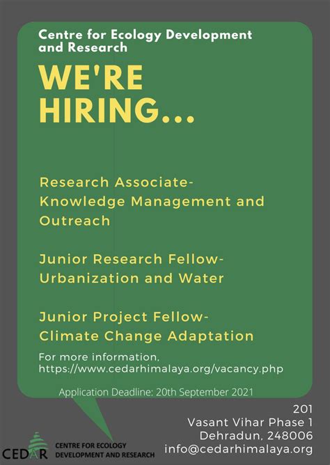 Cedar Himalaya On Linkedin We Are Hiring For Multiple Positions Find Latest Openings