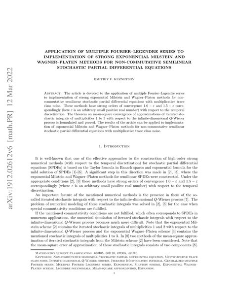 Pdf Application Of Multiple Fourier Legendre Series To Implementation Of Strong Exponential