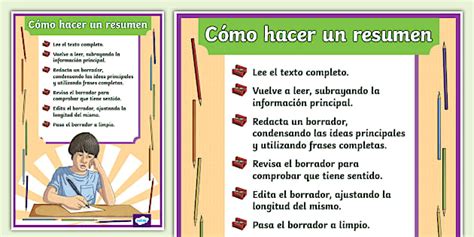 Póster Cómo Hacer Un Resumen