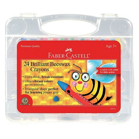 Faber Castell Beeswax Crayons 24 Pack Assorted Brilliant Colors