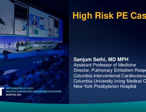 High Risk Pe Case Newyork Presbyterian Columbia University Irving Medical Center Case
