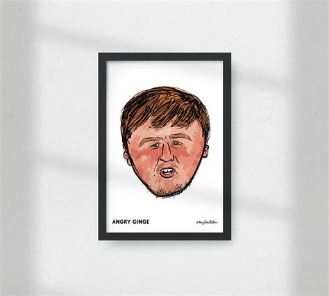 Angry Ginge Caricature Poster Cartoon Digital Illustration Print Girth N Turf Youtuber