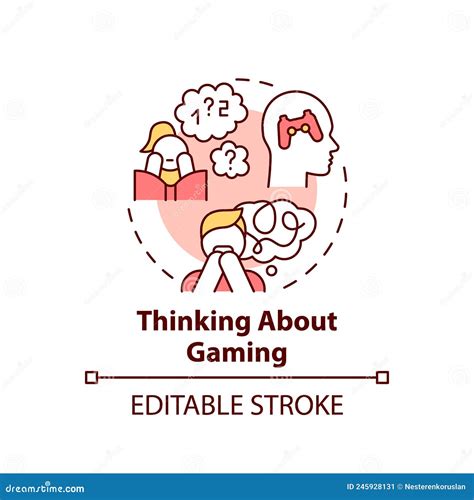Thinking About Gaming Concept Icon Stock Vector Illustration Of Stroke Mental 245928131