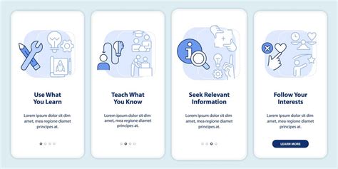 Premium Vector Practical Learning Techniques Light Blue Onboarding