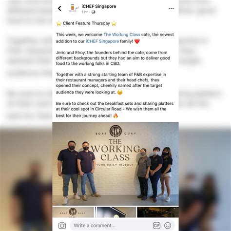 Thanks Ichefsingapore For The The Working Class Facebook