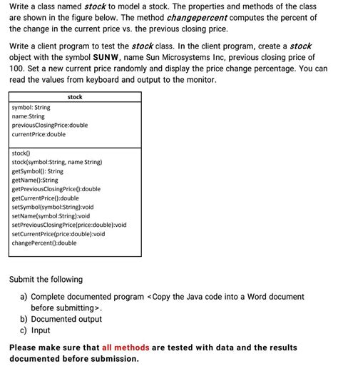 Solved Write A Class Named Stock To Model A Stock The