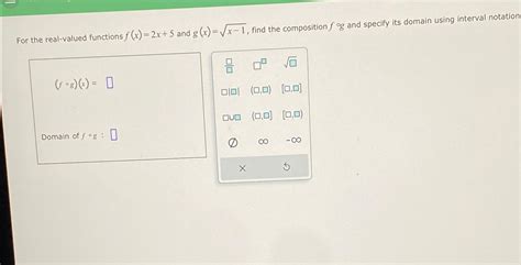 Solved For The Real Valued Functions F X X And Chegg