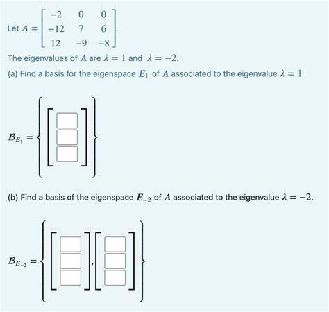 Solved Let A The Eigenvalues Of A Are Chegg Com