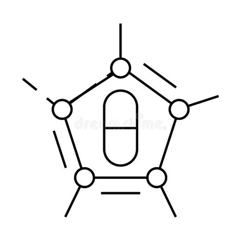 Medical Molecular Structure Line Icon Vector Illustration Stock Illustration Illustration Of