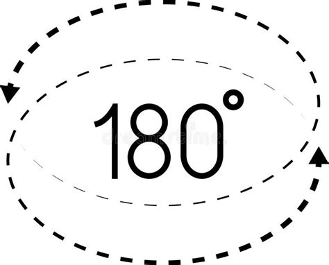 180 Degrees Vector Icon Set Round Signs With Arrows Rotation To 180 Degrees Rotate Symbol