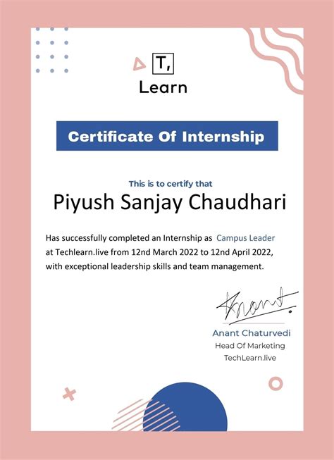 Piyush Chaudhari On Linkedin Campusleader Internship