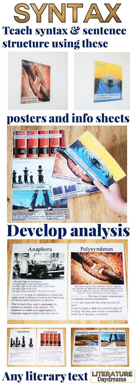 Close Analysis Of Syntax And Sentence Structure Posters And Workshseets English Teaching