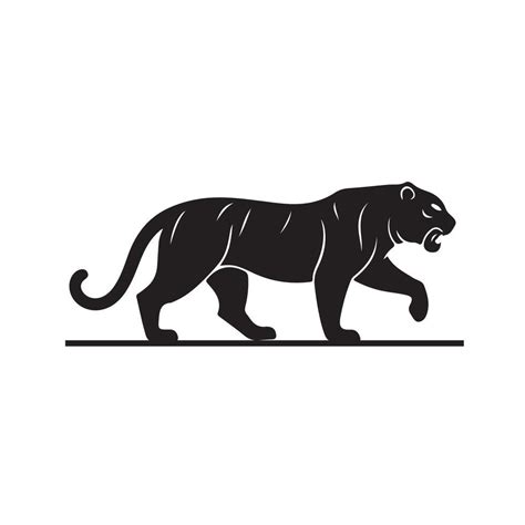 Simple Bengal Tiger Silhouette Style White Background 53239998 Vector