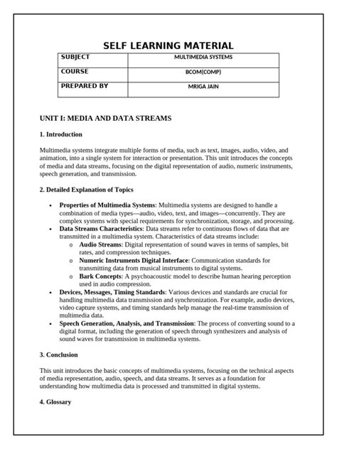 Self Learning Material Ms Pdf Data Compression Multimedia