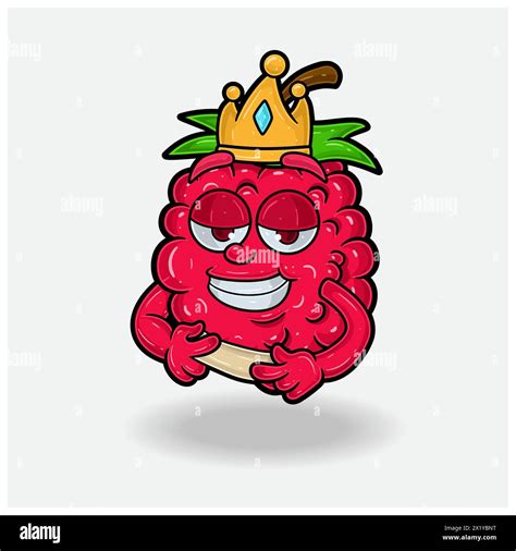 Love Struck Expression With Raspberry Fruit Crown Mascot Character
