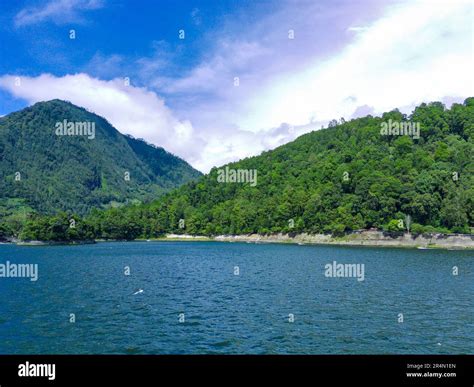 Aerial View Of Telaga Sarangan Or Lake Sarangan Magetan East Java