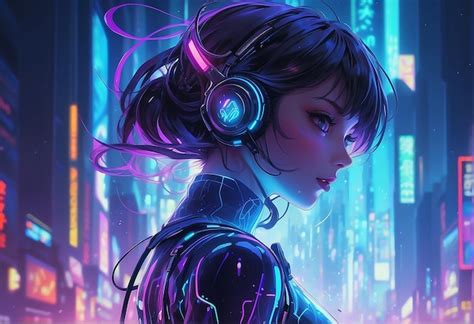 Premium Photo Beautiful Girl Future Technology From 4225 Artificial