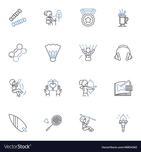 Socializing Line Icons Collection Mingling Vector Image