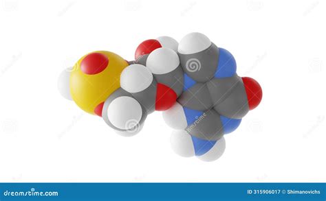 Cyclic Guanosine Monophosphate Molecule Cyclic Nucleotide Molecular Structure Isolated 3d