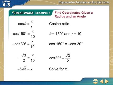 Trigonometric Functions On The Unit Circle Ppt