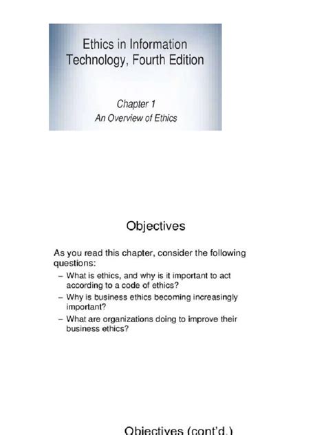 Chapter 1 Overview Of Ethics Pdf