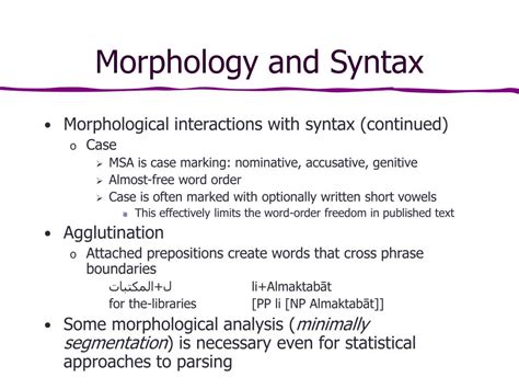 Ppt Arabic Dialect Syntax And Tree Adjoining Grammar Powerpoint