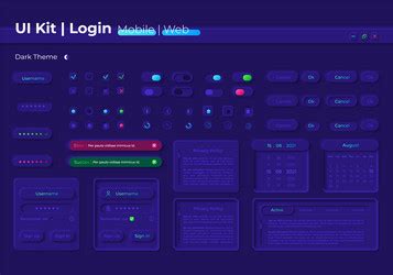 Password Input Ui Elements Kit Royalty Free Vector Image