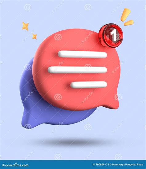 3d Rendering of Speech Bubble with Notification Icons, Megaphone Icons Stock Illustration ...