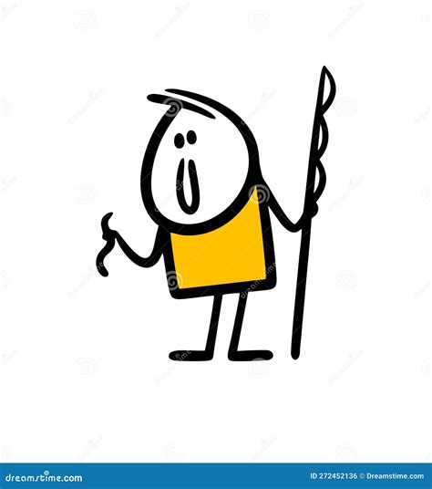 Cartoon Fishing Rod With Worm