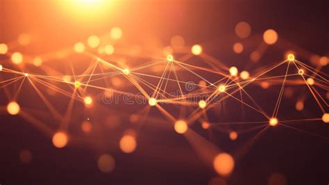 Grid Surface Abstract Science Or Technology Background With Glowing Particles And Lines Big