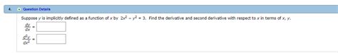 Solved 4 Question Details Suppose Y Is Implicitly Defined