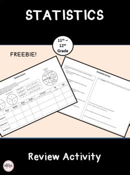 Statistics Review Activity FREEBIE Mean Median Mode Variance Standard Deviation Review
