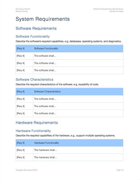 Data Requirements Template