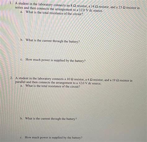 Solved A babe in the laboratory connects an Ω Chegg com