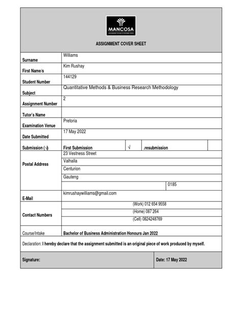 quantitative methods assignment pdf survey methodology data