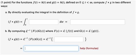 solved 1 point for the functions f t h t and g
