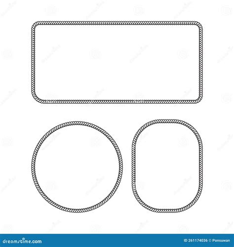 Rope Boarder Circle Pattern Frame Vector Illustration Set Stock Vector Illustration Of Boat
