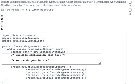 Solved Declare Variable Codesqueue As A Queue Of Type